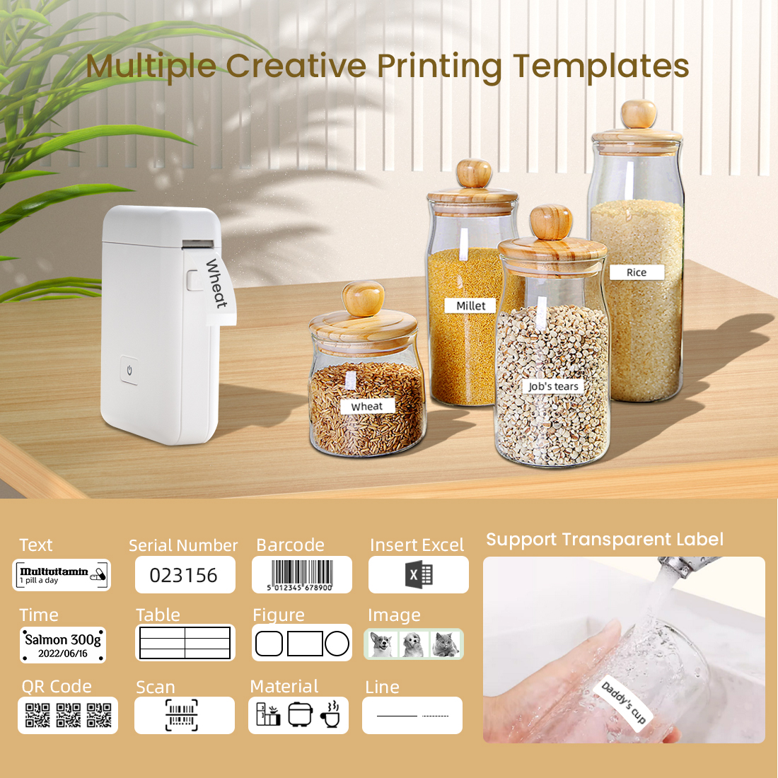 Vretti HP2 Label Maker Machine with Tape, Mini Portable Bluetooth Thermal Printer, Sticker Maker ...