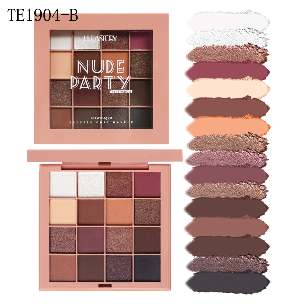 16 Color Eyeshadow Palette Pearlescent Matte Brown Earth Color ...