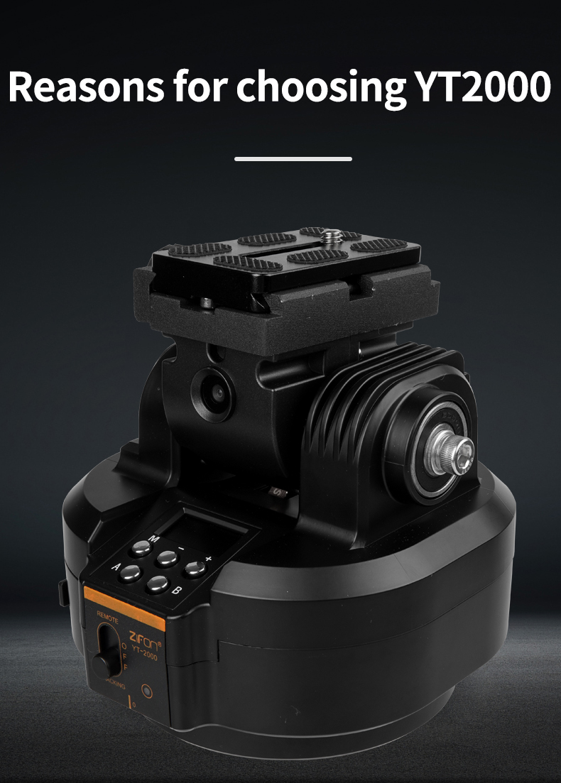 Zifon YT-2000 Camera Panoramic Electric Pan Tilt Face Tracking 2KG Bearing Mobile Camera Live ...