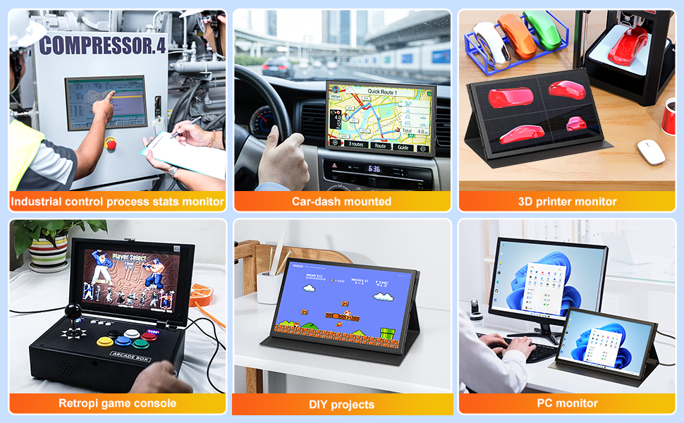 APROTII 10 inch RasPi Screen, 1024x600 IPS Capacitive Touchscreen ...