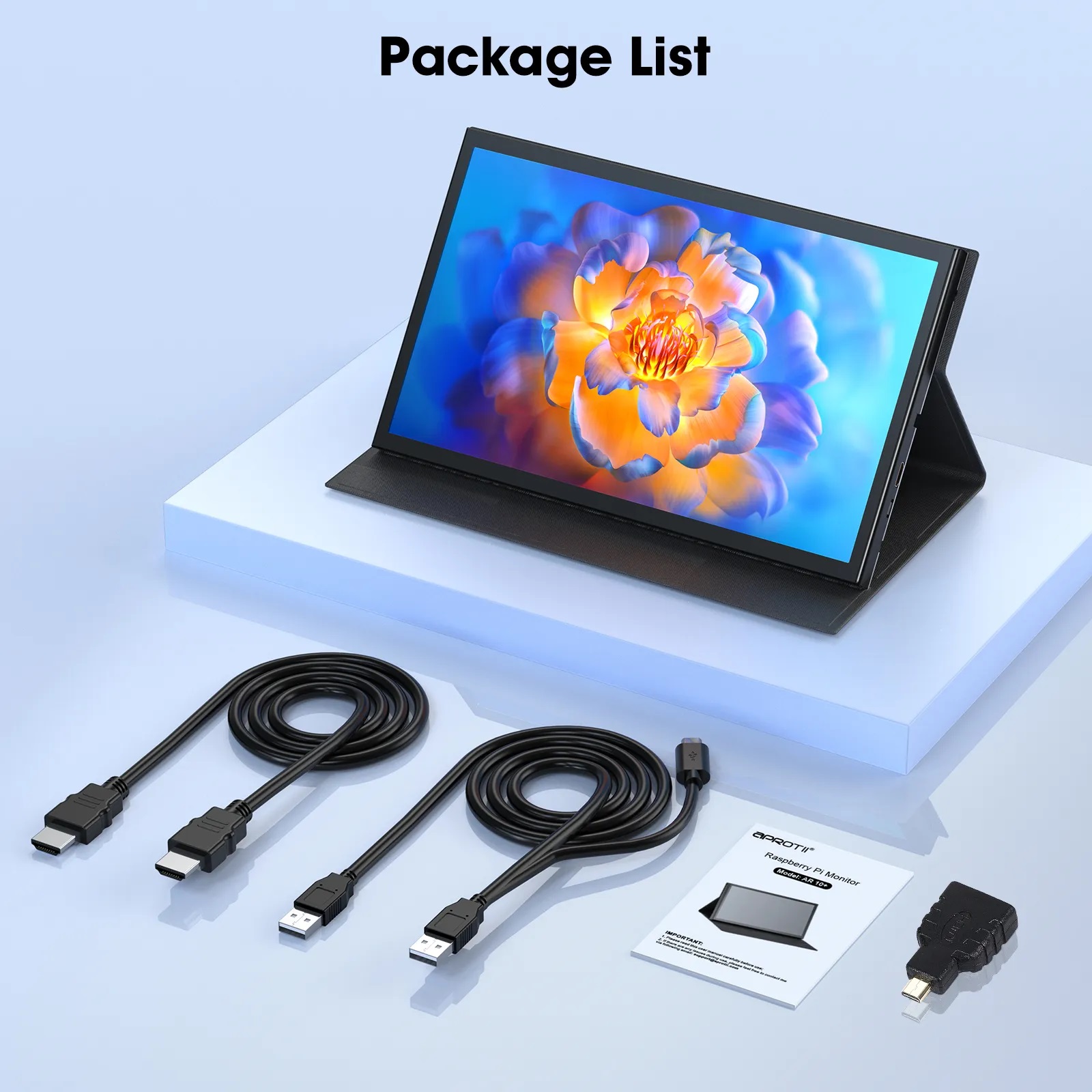 APROTII 10 inch RasPi Screen, 1024x600 IPS Capacitive Touchscreen ...