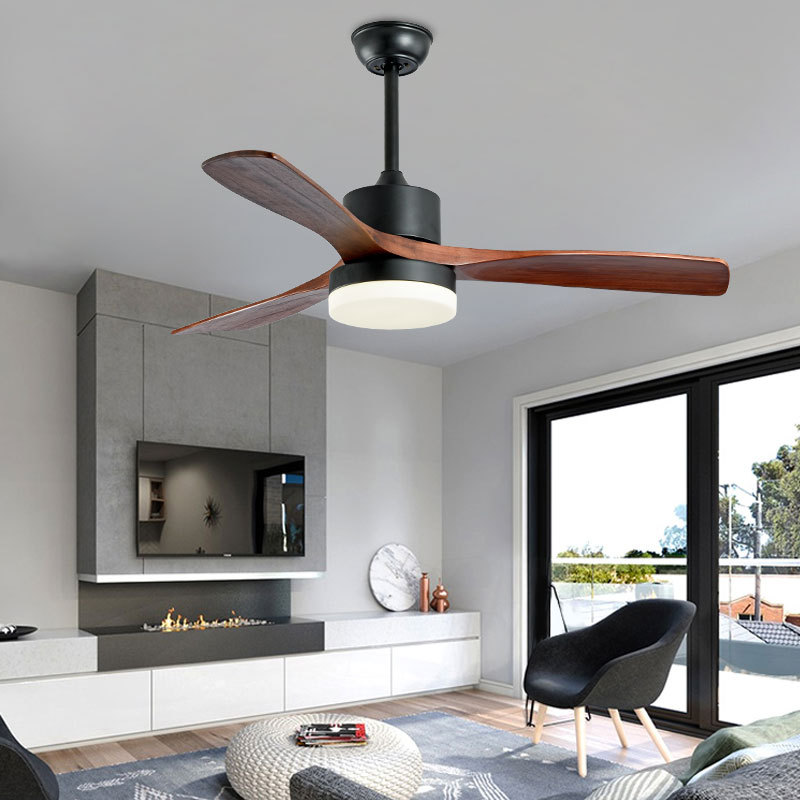Nordic Ceiling Fan With Light 3 Blades Wood Color Ceiling Fans 42/48 ...