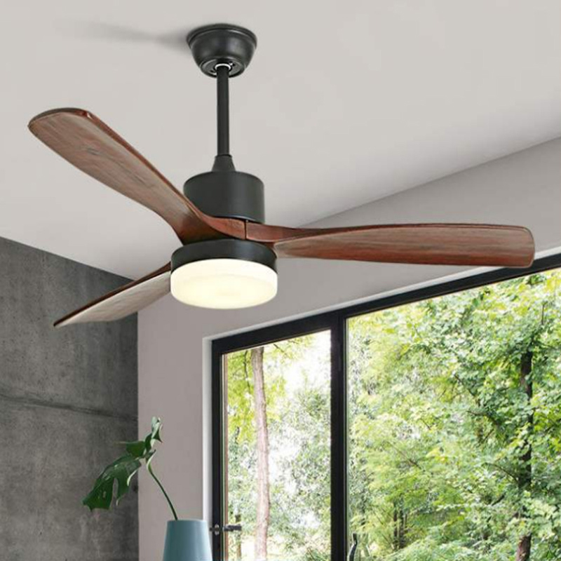 Nordic Ceiling Fan With Light 3 Blades Wood Color Ceiling Fans 42/48 ...