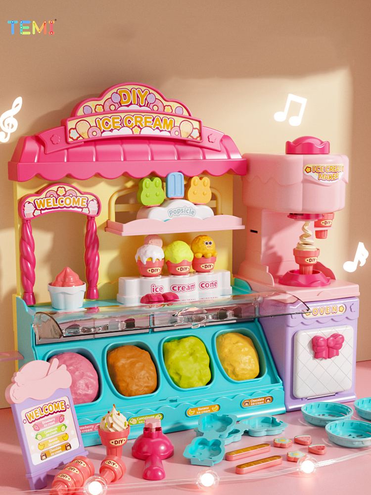 TEMI Ice Cream Shop Supermarket Workbench New Ice Cream Machine Colored ...