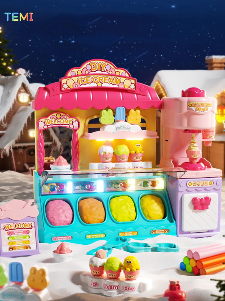 TEMI Ice Cream Shop Supermarket Workbench New Ice Cream Machine Colored ...