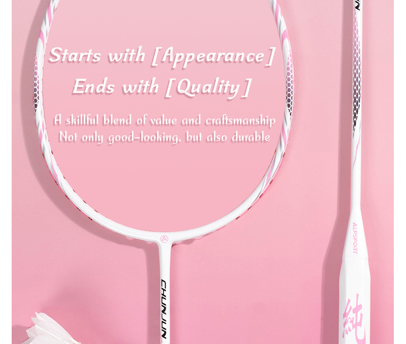 ALP DF 8U G6 Max 30Lbs Strung 100% Full Carbon Fiber Pink Badminton ...