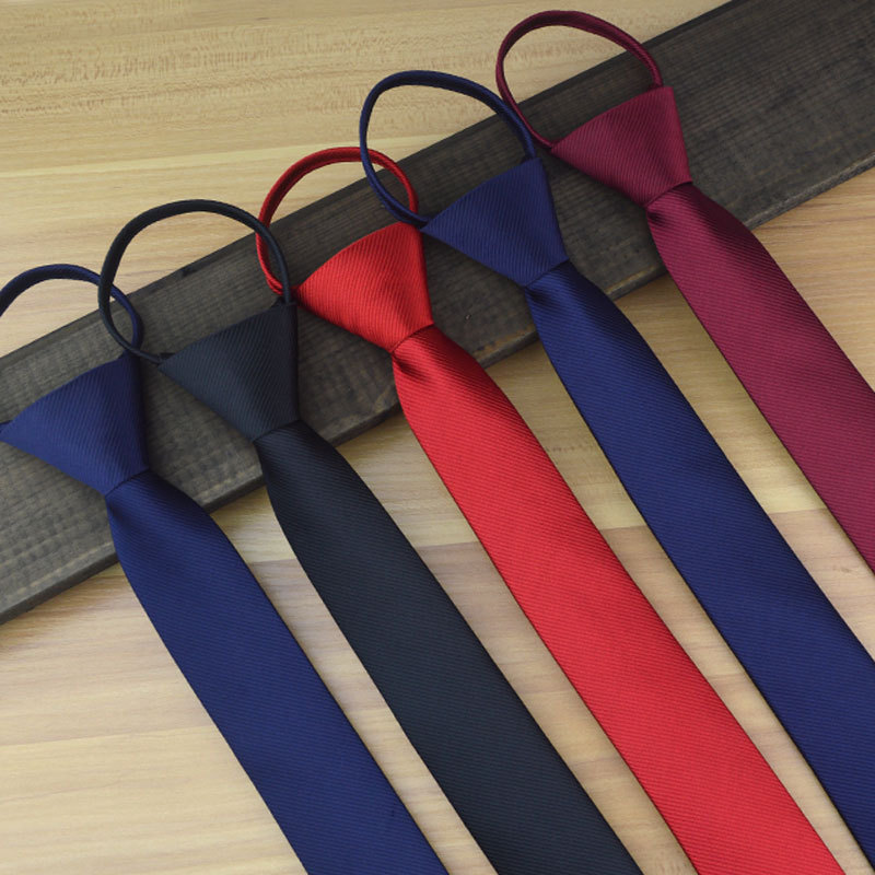Simple Zipper Tie Fashionable Men Lazy Tie High-End Solid Color Neck ...