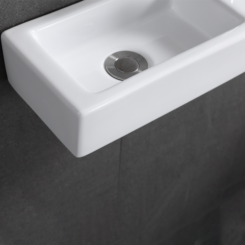 sinki bilik air White square ceramic wash basin Wall-mounted square ...
