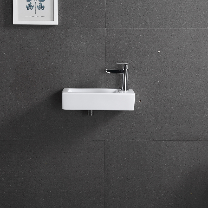 sinki bilik air White square ceramic wash basin Wall-mounted square ...