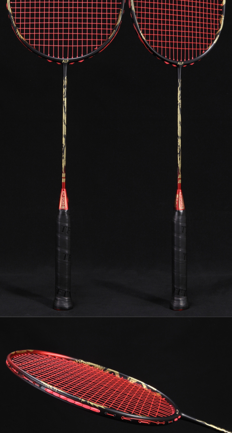 ALP QY Max 38LBS Golden Dragon Pattern 4U T1100 Badminton Racket High ...