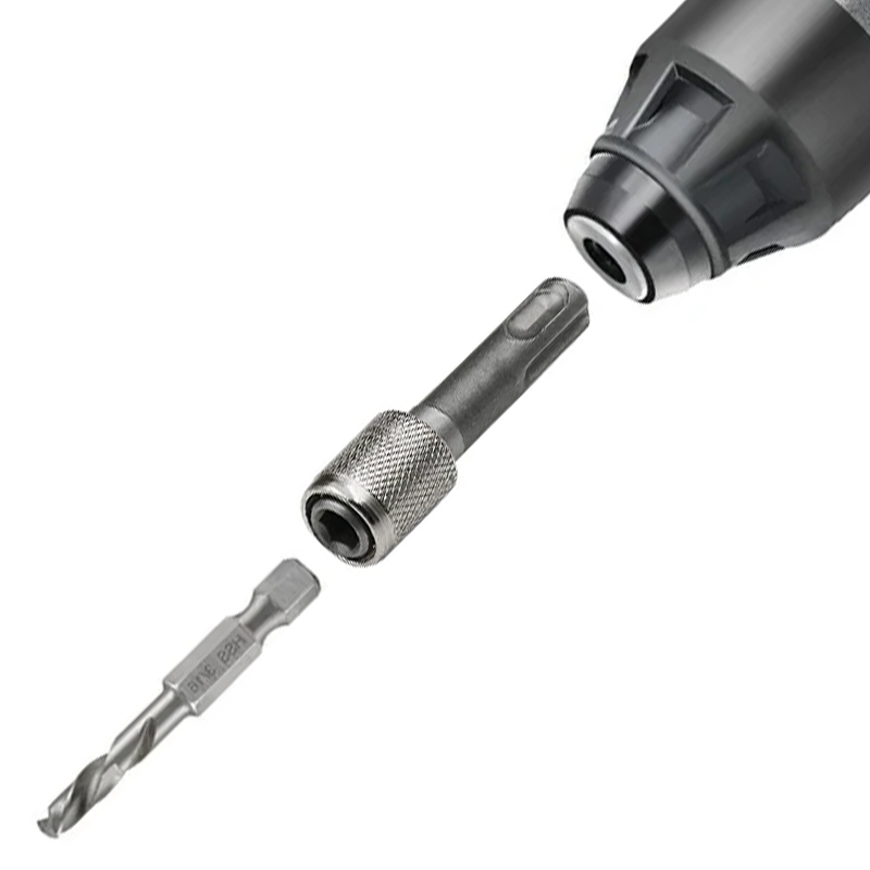 Hammer Drill Adapter for SDS Plus to Hex Shank Conversion, 1/4 Inch ...
