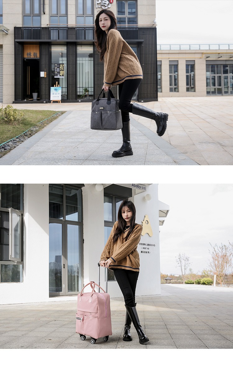 [2PCS] Travel Bag Wheels Trolley Backpack Large Capacity Boarding ...