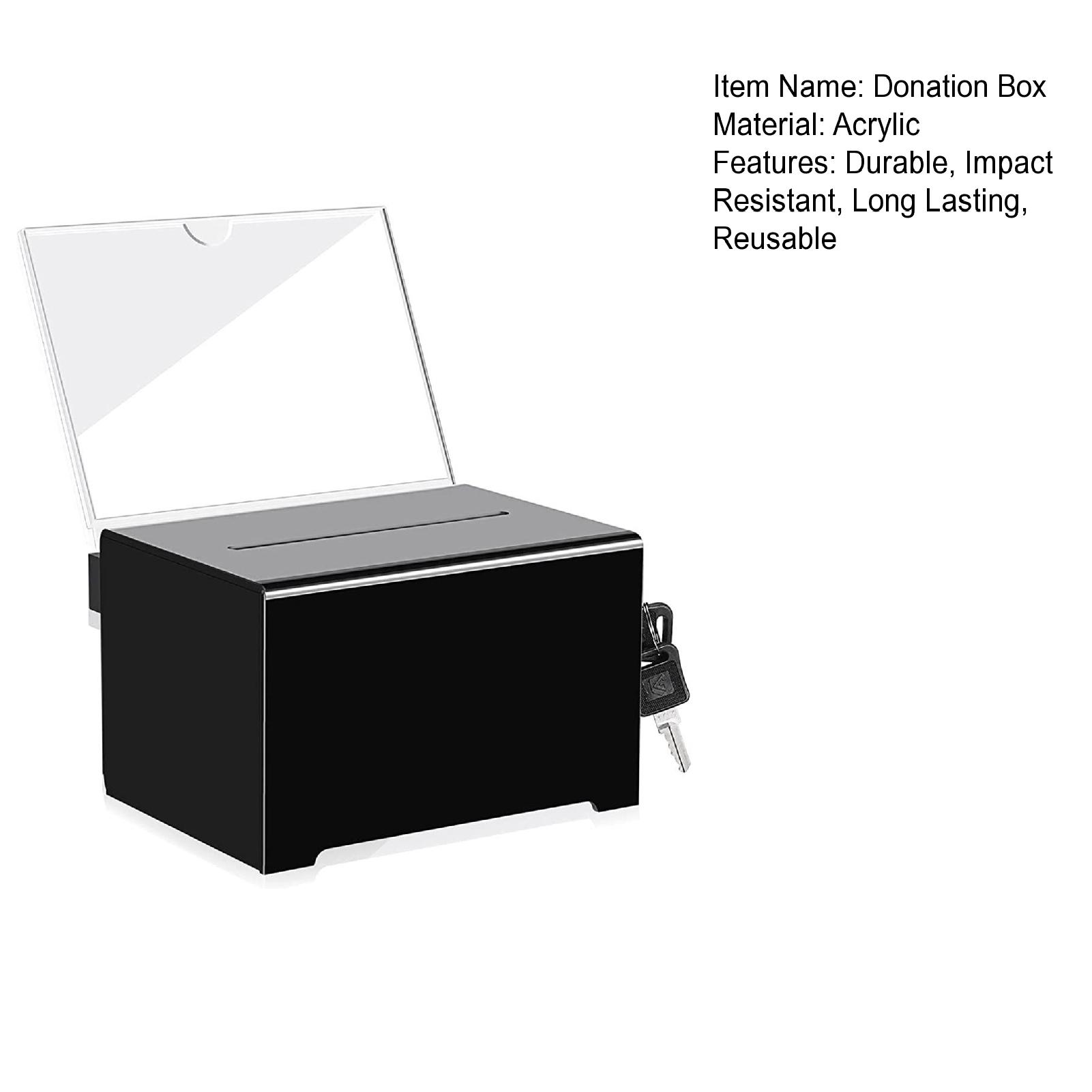 [TS] Acrylic Donation Box Tamper-proof Donation Box Secure Acrylic ...