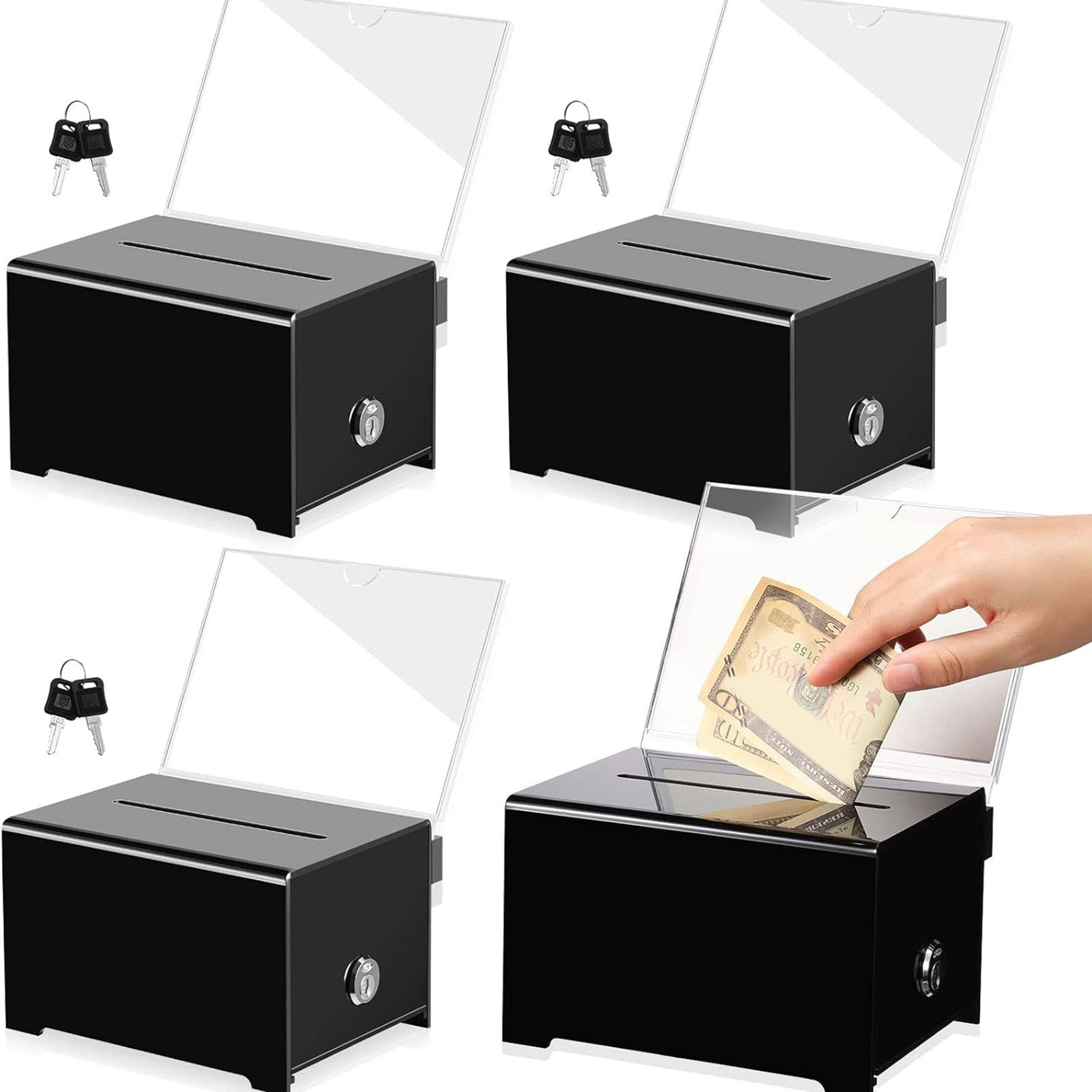 [TS] Acrylic Donation Box Tamper-proof Donation Box Secure Acrylic ...