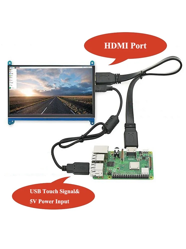 [MY Stock]7 Inch IPS Raspberry Pi Capacitive Monitor Touch Screen LCD HDMI Ultra HD Display ...