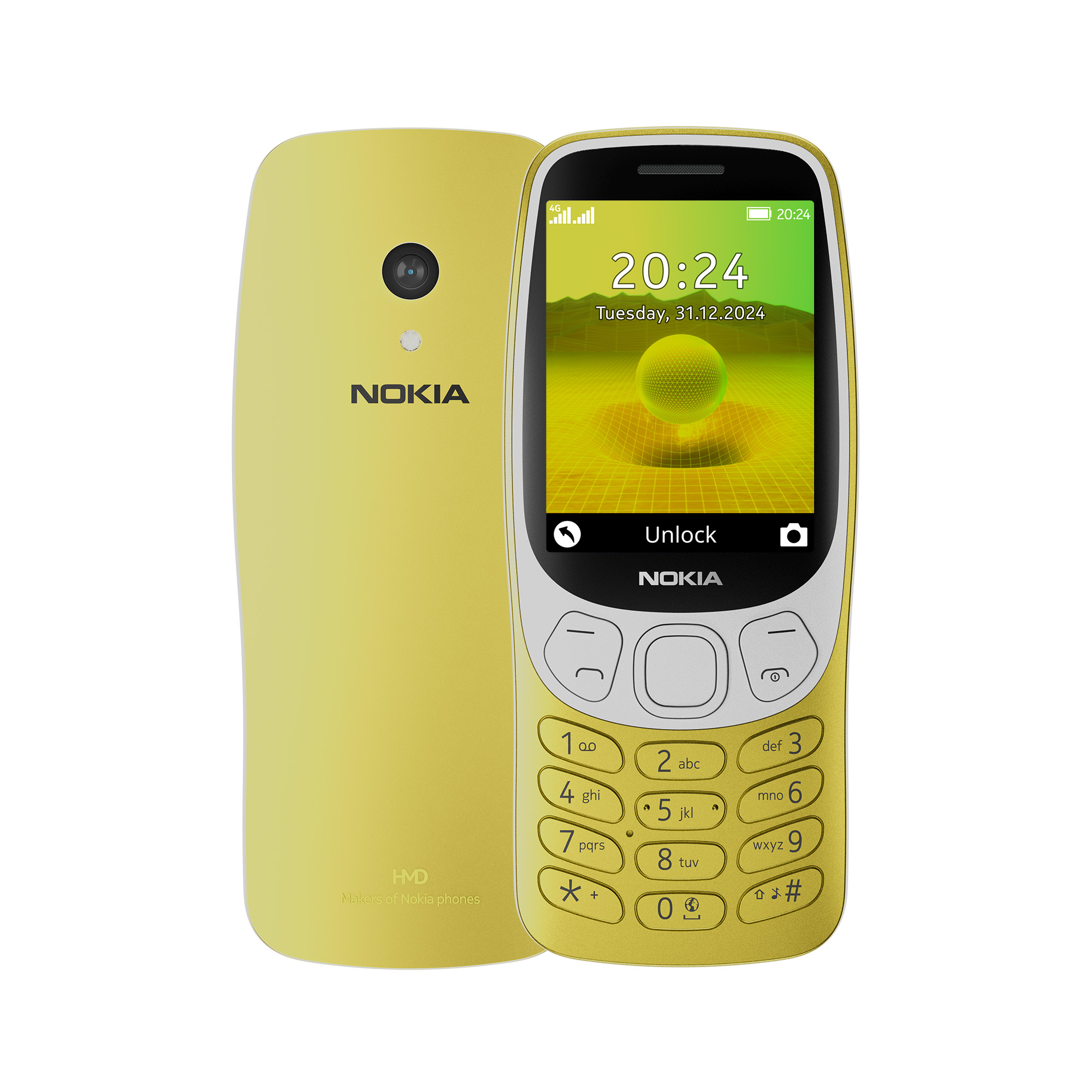 Nokia 3210 4G Basic Phone Original 2.4'' Type-C Charging 2MP Rear Cam ...