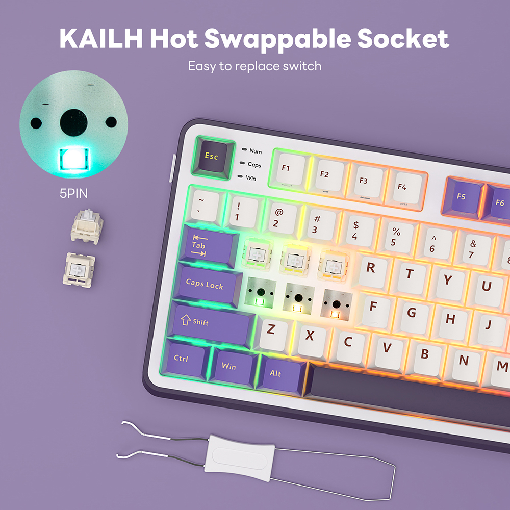 RK Royal Kludge RK S98 Blackberry 98 Keys Tri-Mode RGB Wired Bluetooth ...