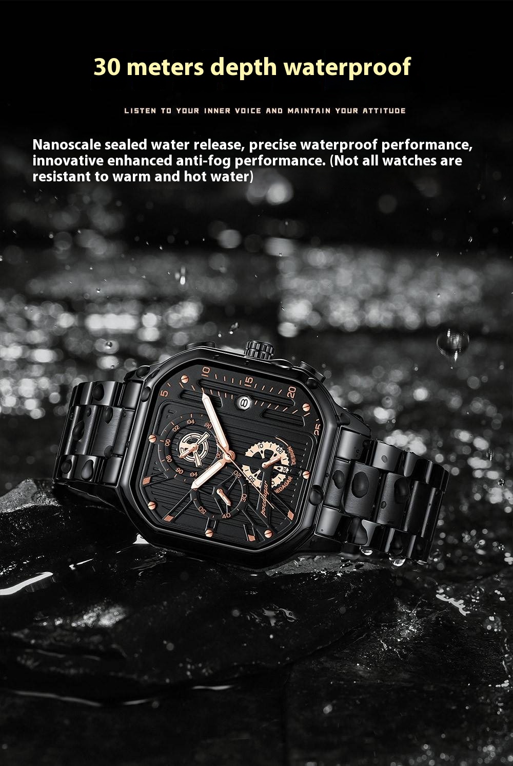 Premium Three-Eyed Hollow Men's Watch Multifunctional Men's Watch ...