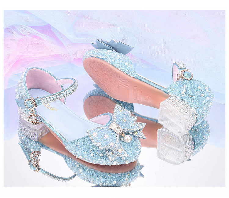 Children Shoes Kids Girls Princess Shoes Crystal High Heels Birthday ...