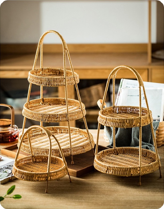[Ships immediately]food display rack Rustic Imitation Rattan Basket ...