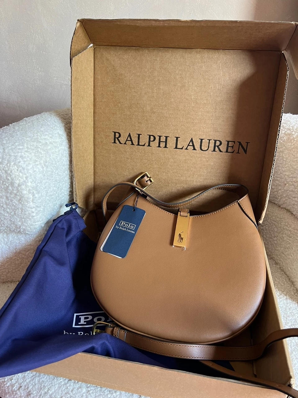 Poloid Genuine Leather Saddle Bag Crescent Bag Cowhide Handbag Cross ...