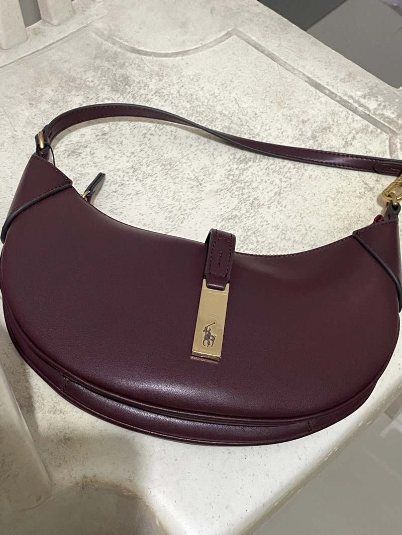 Poloid Genuine Leather Saddle Bag Crescent Bag Cowhide Handbag Cross ...