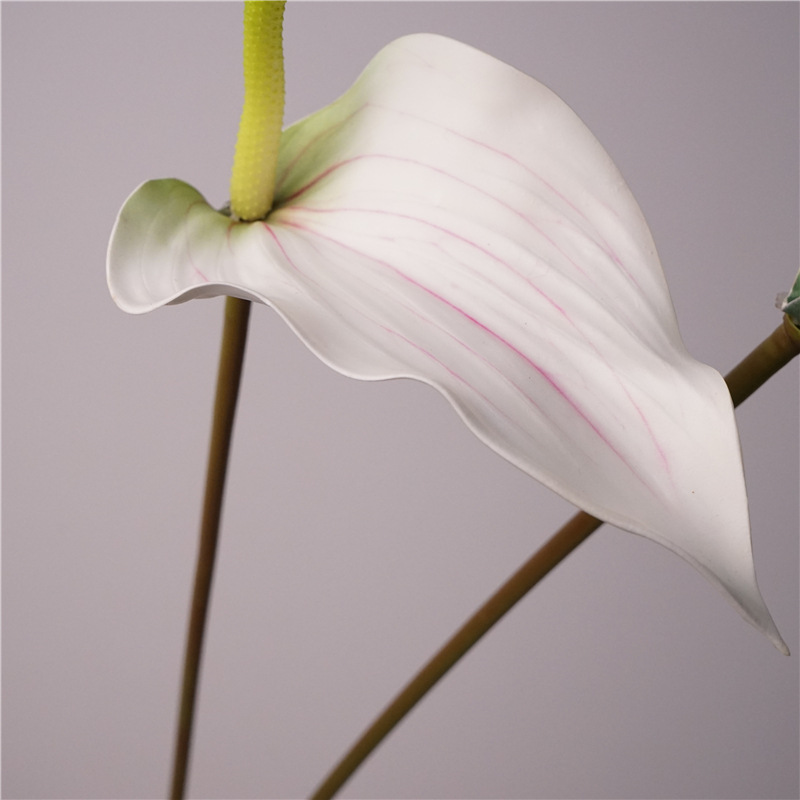 Artificial Flower Hand Feel Guanyin Palm Lotus Candle Red Palm Soft ...