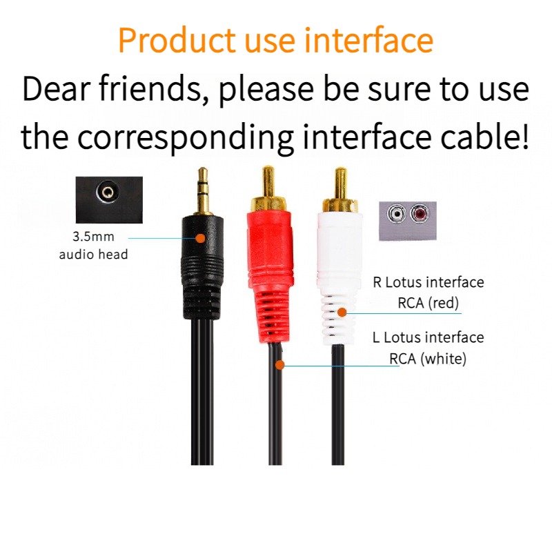 1.5m 3.5mm One Point Two RCA Audio Cable 3.5 to Double Lotus Computer ...