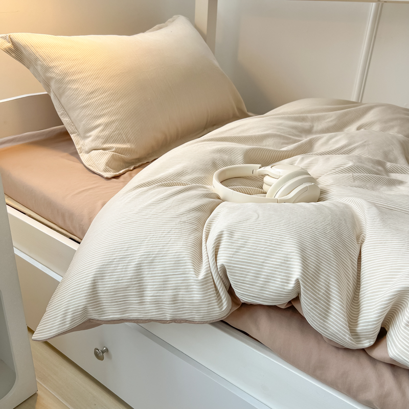 DANSUNREVE simple line bedding set design Katil single berjalur set ...