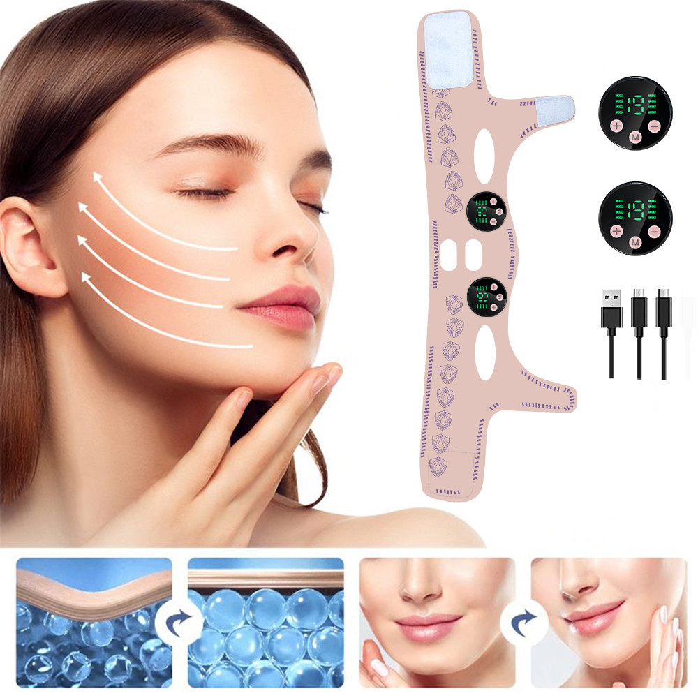 EMS V-Shape Face Lifting Massager Face Slimming Lift Skin Tightening ...