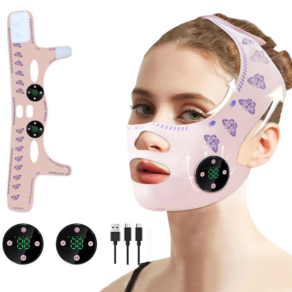 EMS V-Shape Face Lifting Massager Face Slimming Lift Skin Tightening ...