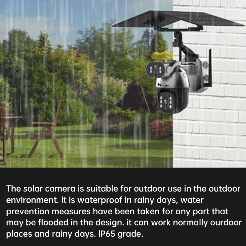 Wistino Solar Camera UHD 6MP Dual Lens Solar Power With Rechargable ...