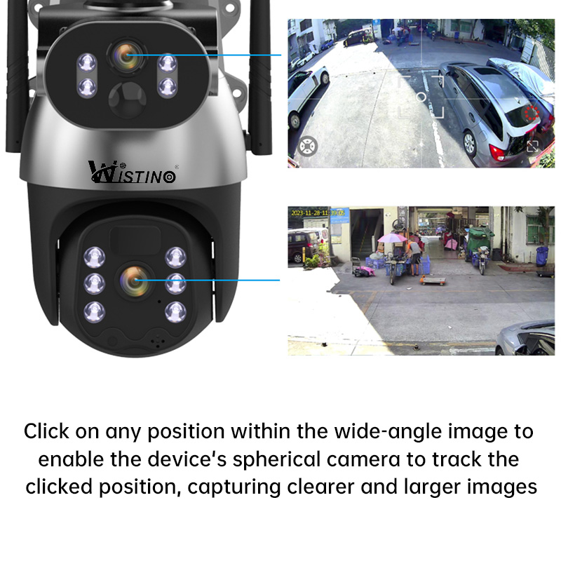 Wistino Solar Camera UHD 6MP Dual Lens Solar Power With Rechargable ...