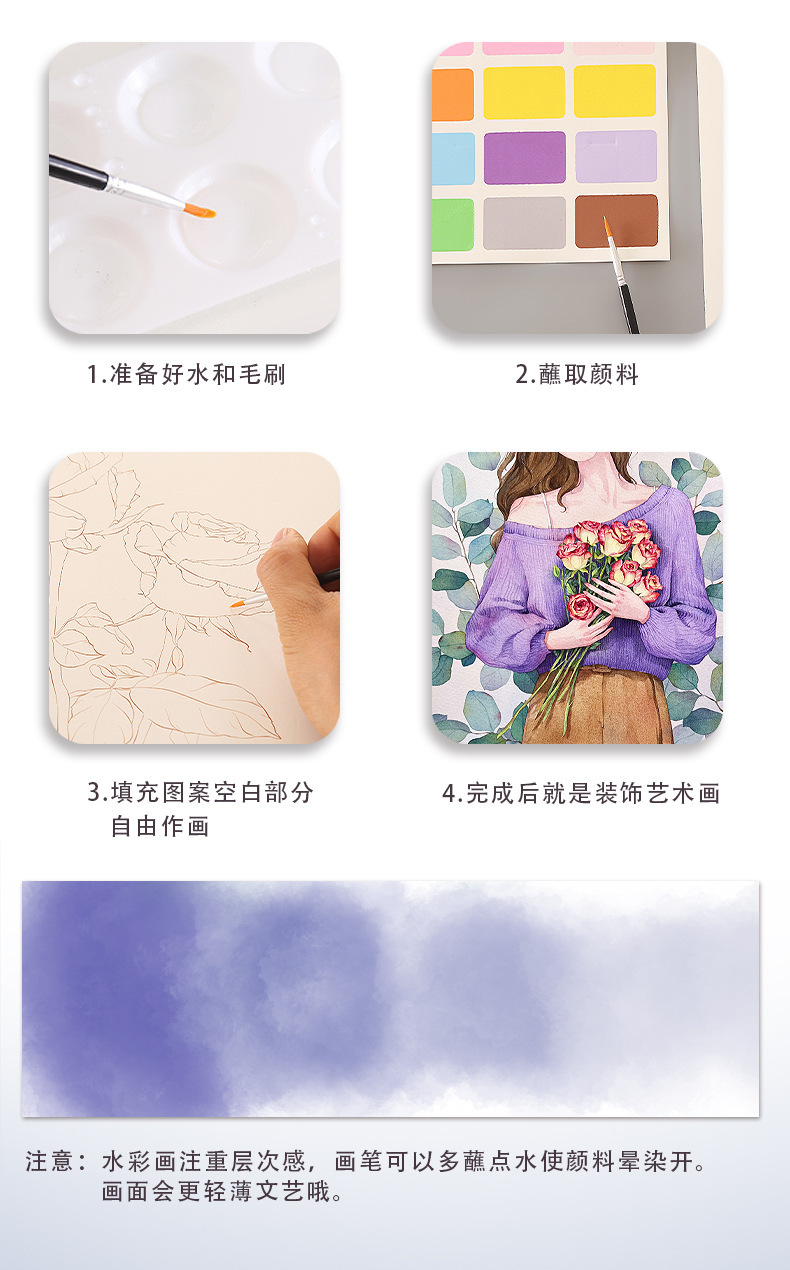 Creative Watercolor Coloring Book Decompression Drawing Book Graffiti ...