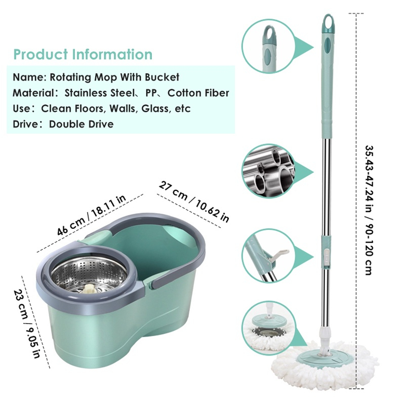 IKEA Spin Mop With Spinner Bucket Magic Tornado Mop 360° Easy Rotating ...