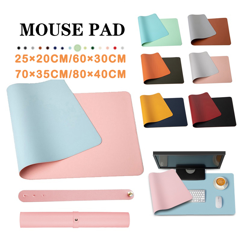 Portable Large Mouse Pad Double Side PU Leather Desk Pad Waterproof ...