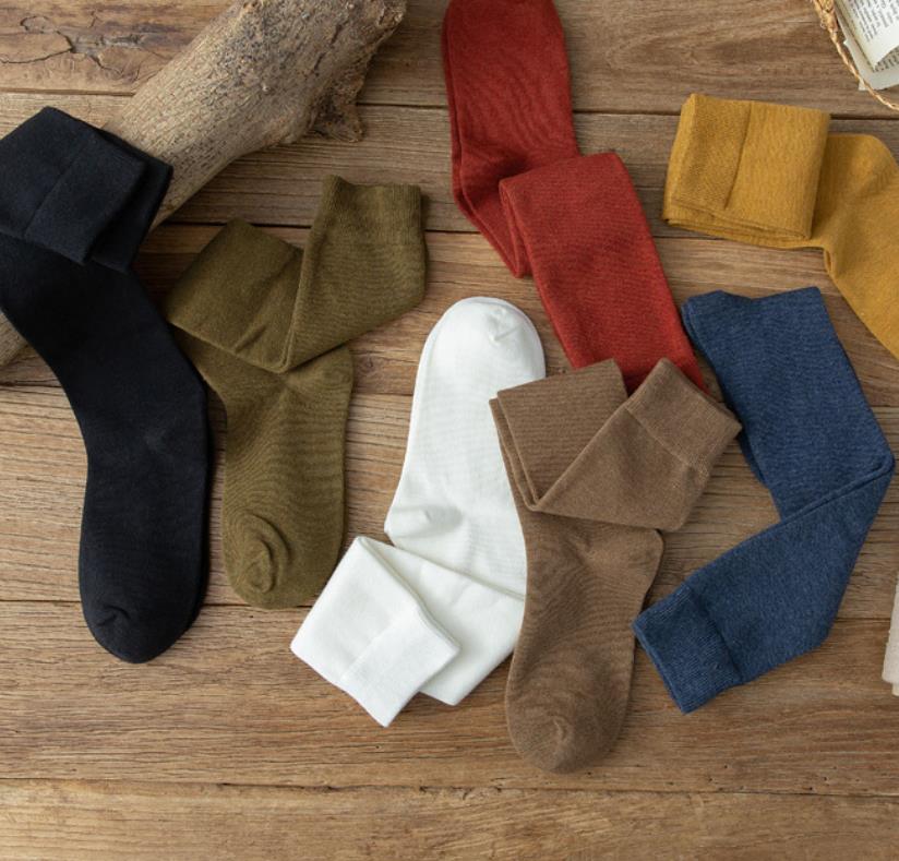 Long Socks Women Solid Color Socks Mid-Length Multiple Colors jk Calf ...