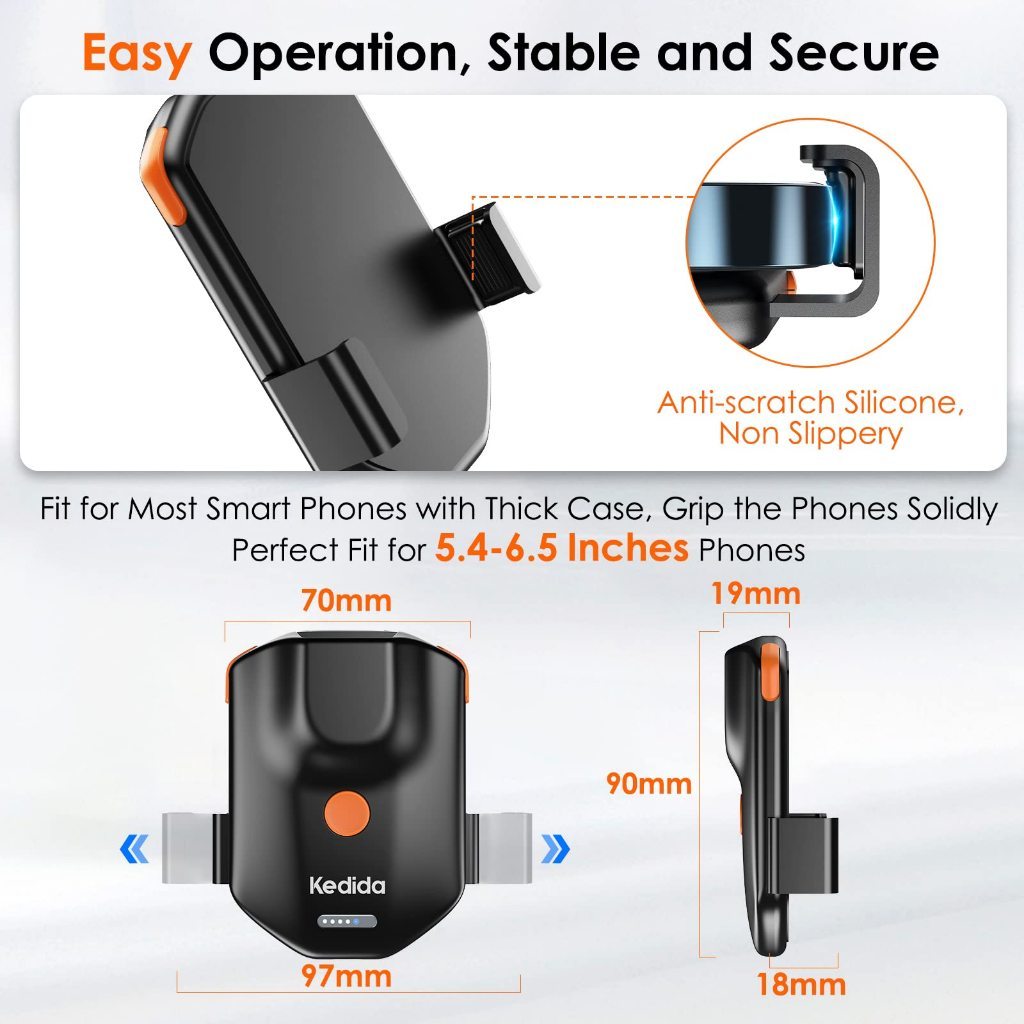 Kedida Portable Back Clip Barcode Scanner,1D 2D QR Bluetooth Barcode ...