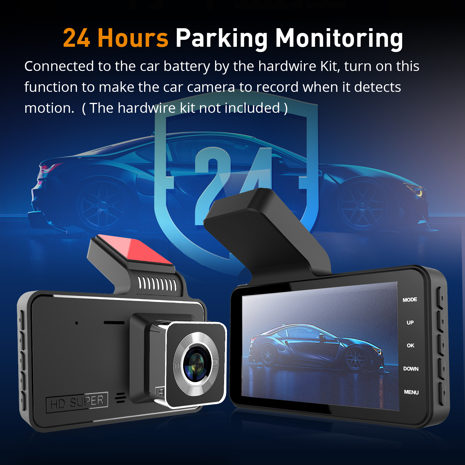 Conentool 2k car camera, front-back car camera, Full HD 1080P in night ...