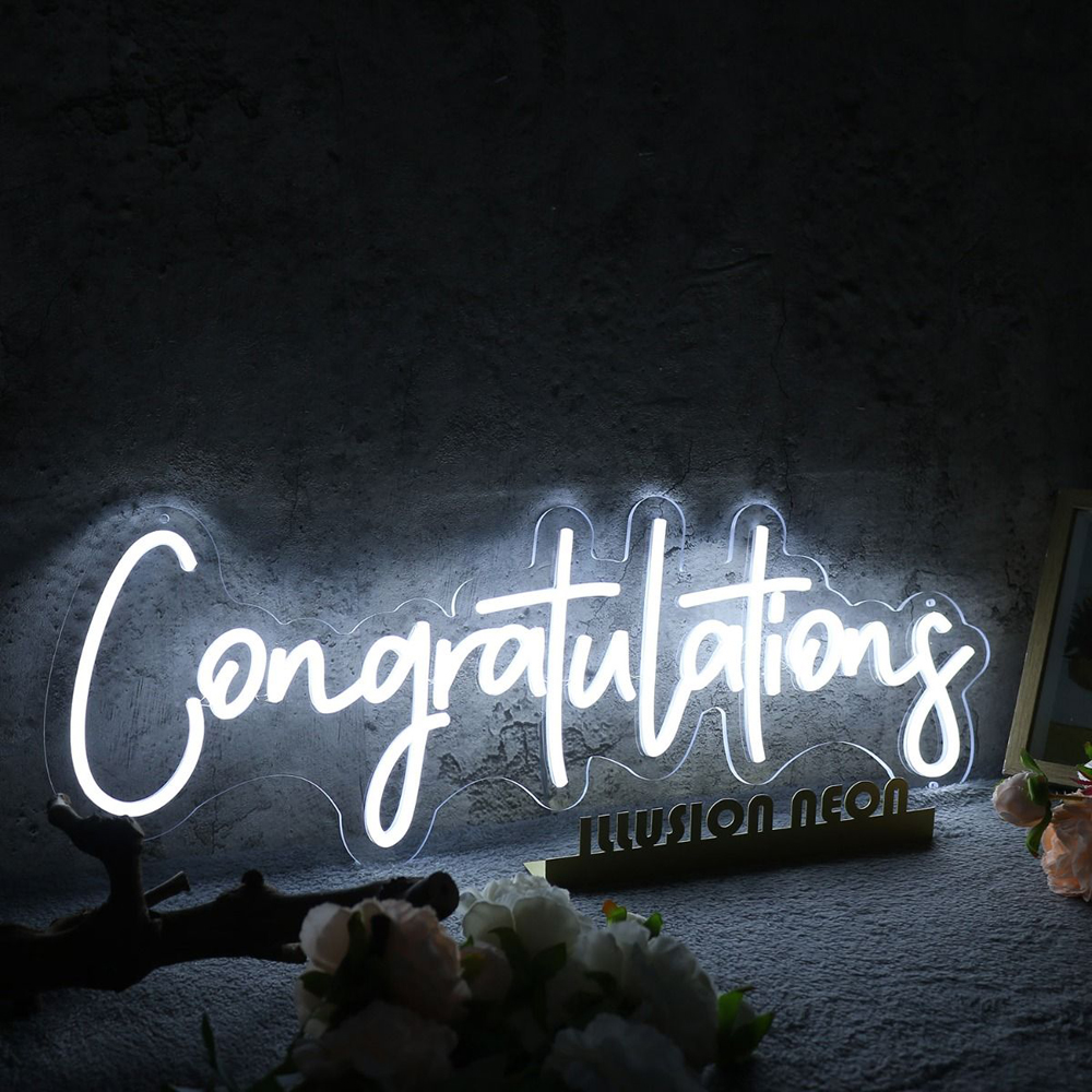 Congratulation LED Neon Light Sign Congrats LED Light for Wedding ...
