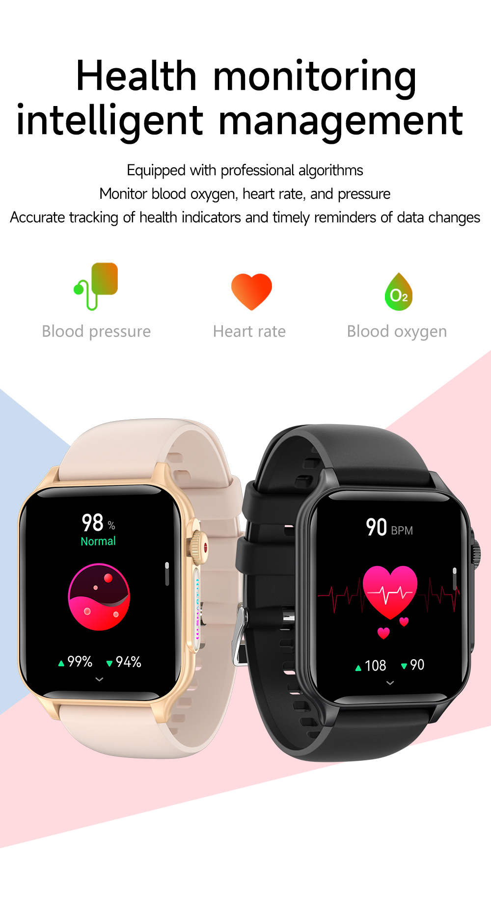 LIGE Smart Watch Bluetooth Call For Men Women LED Breathing Light 1 ...