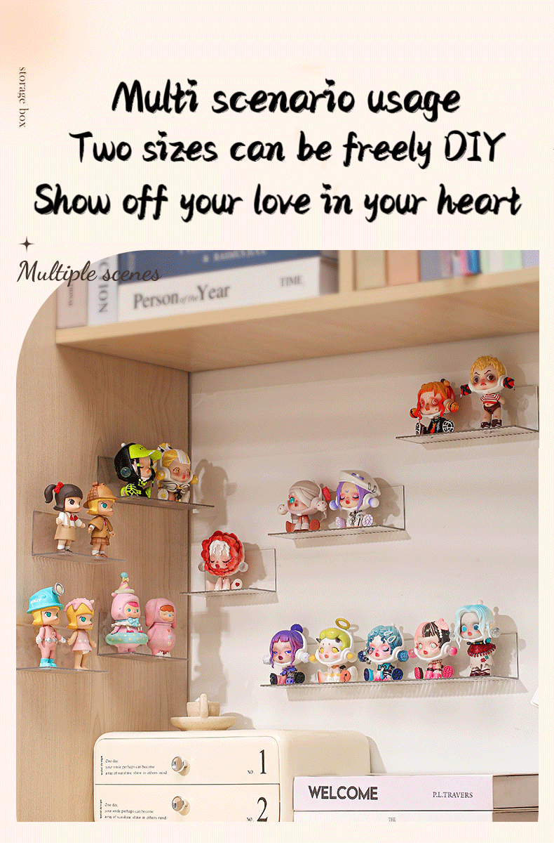 Non Perforated Wall Mounted Display Cabinet Transparent Lego Popmart ...