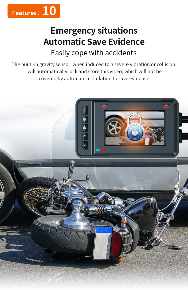 SE70 Motorcycle driving recorder 2K high-definition 3-inch IPS screen ...