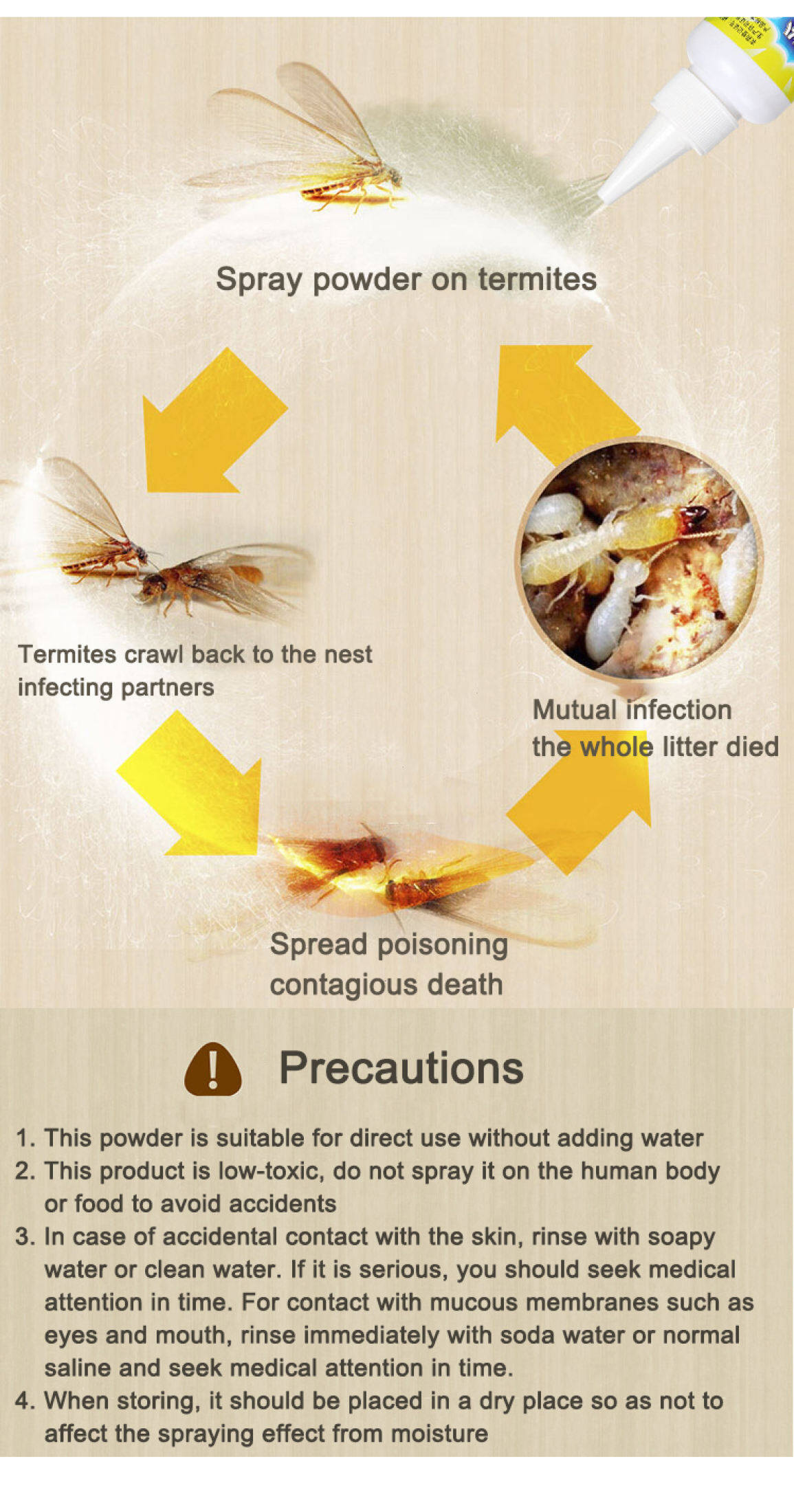 Termite Killer Bait Powder 75g Insecticide Bait Repeller Poison High ...