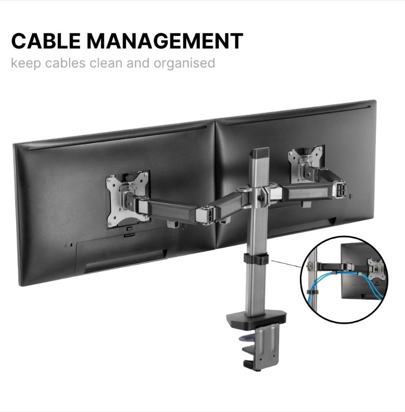 Monitor Stand Dual Arm VESA 17 - 32 Inch Full Motion Swivel 2-15KG ...