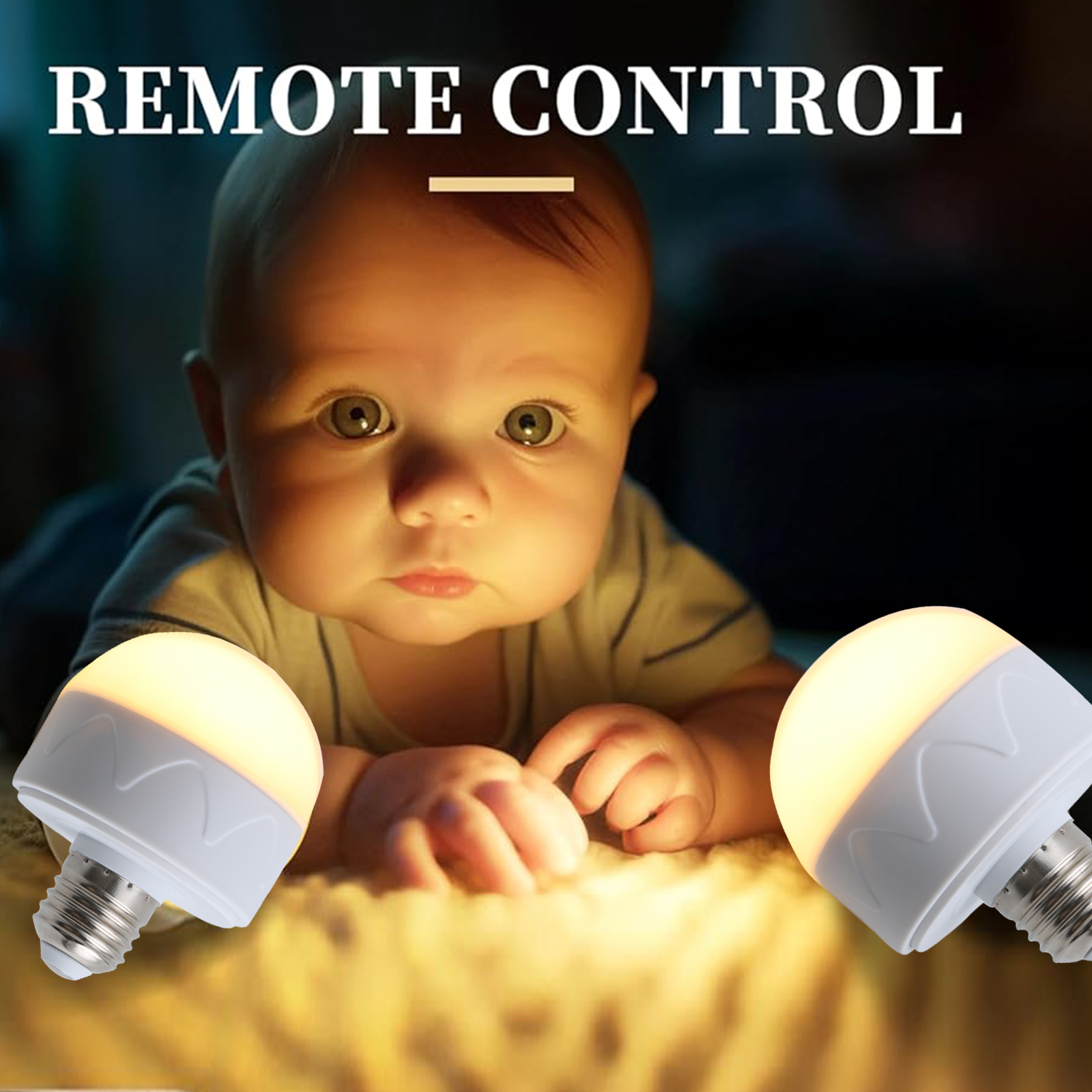 2pcs 240LM Rechargeable Light Bulb with Detachable E27 Base Remote ...