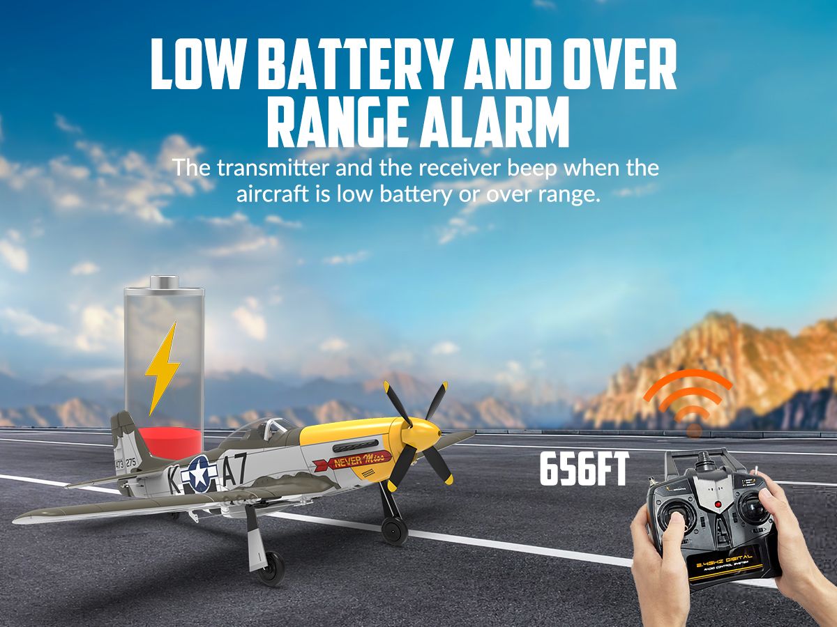 VOLANTEXRC RC Plane 2.4Ghz Mustang P51D 500mm Wingspan Fixed Wing EPO ...