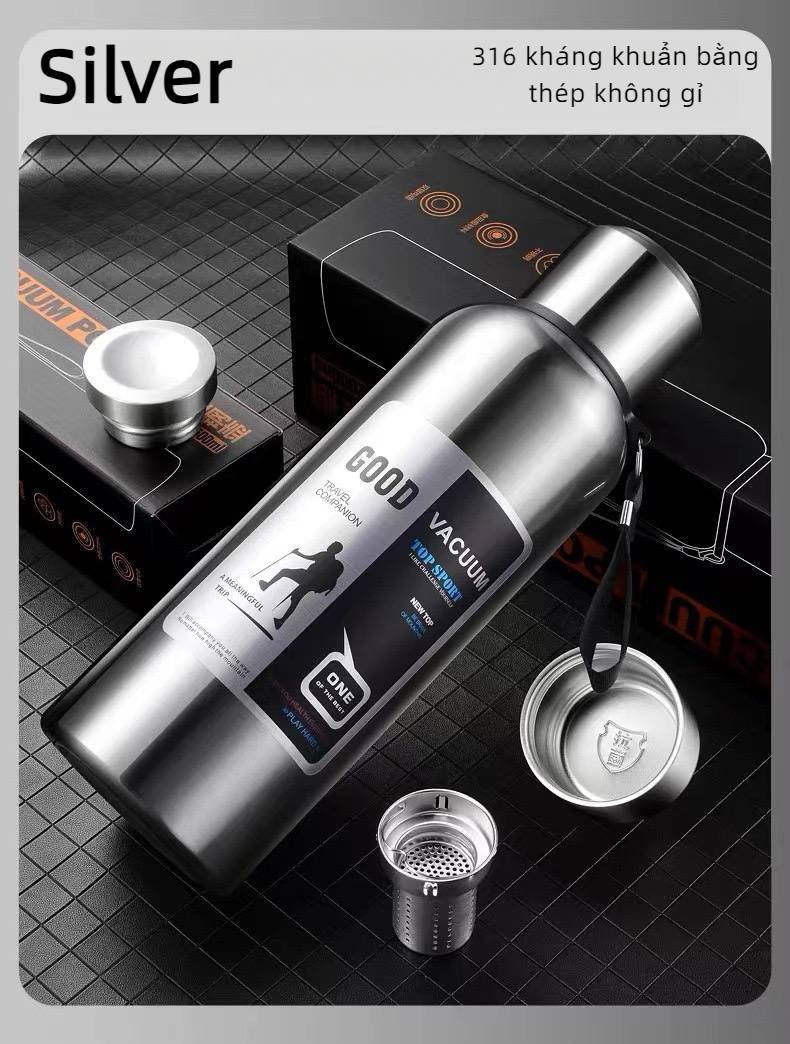 【ALLEN】600-2000ml all-steel thermos cup 316 stainless steel thermos bottle Vacuum stainless ...