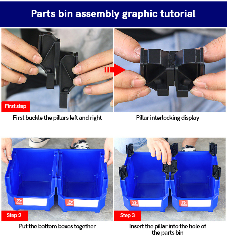 LEADLOONG V-Series Stackable Parts Bin Combinable Multi Tools Organizer ...