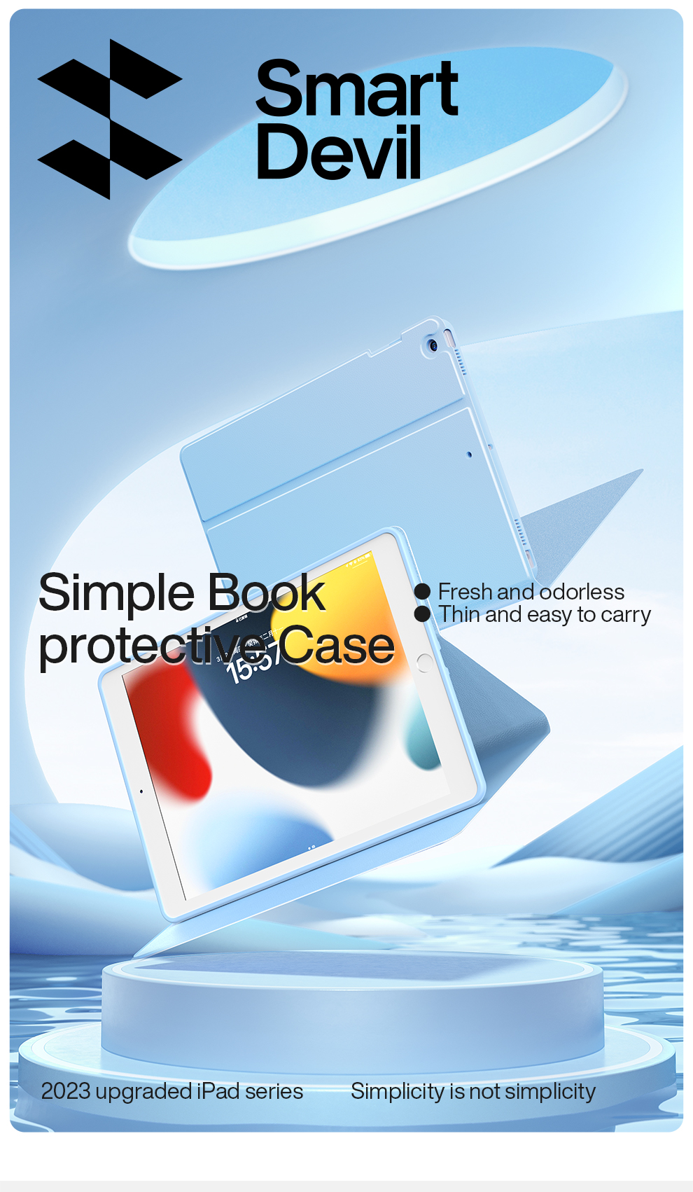 SmartDevil Book Case For iPad Pro 2024/iPad Air6 Lightweight Slim ...